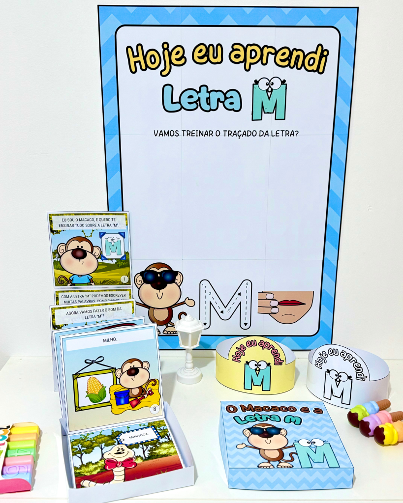 Kit História na Caixa + Cartaz Letra M – Cantinho da Profe