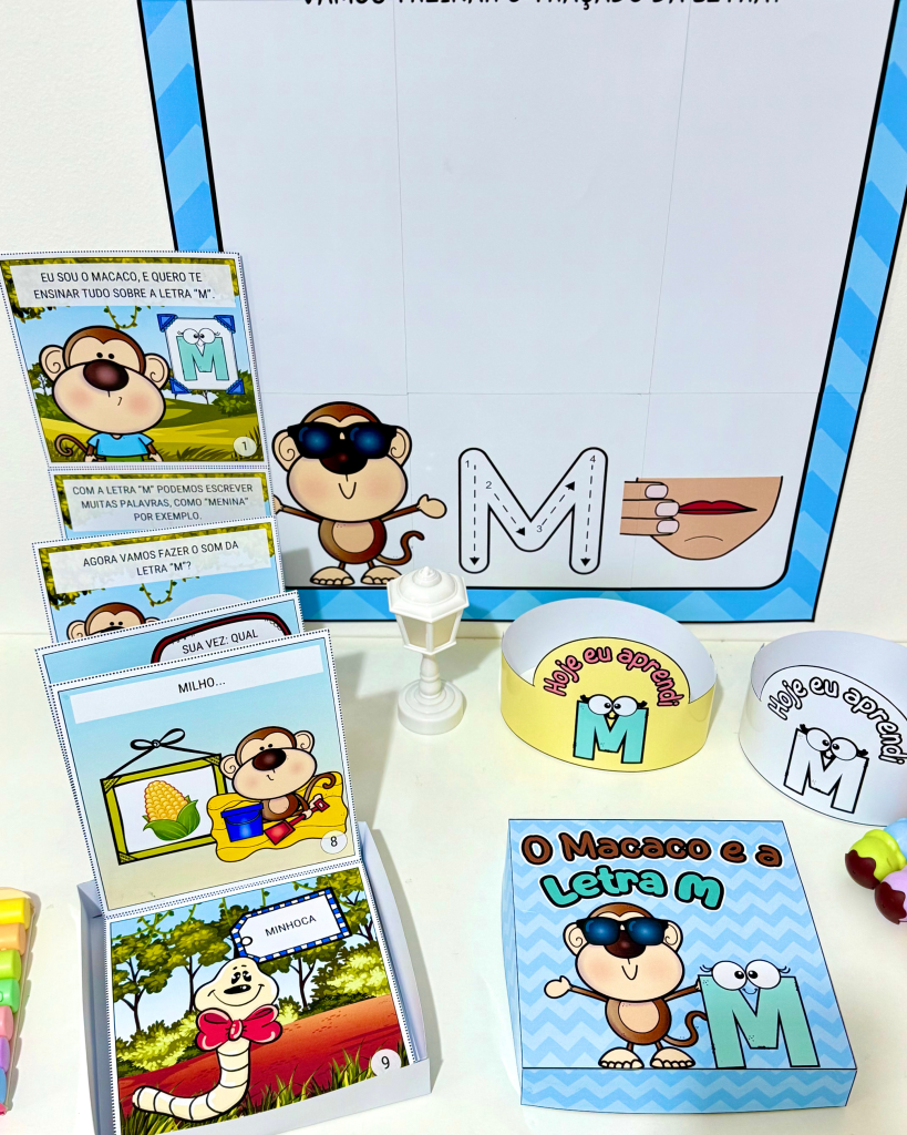 Kit História na Caixa + Cartaz Letra M – Cantinho da Profe
